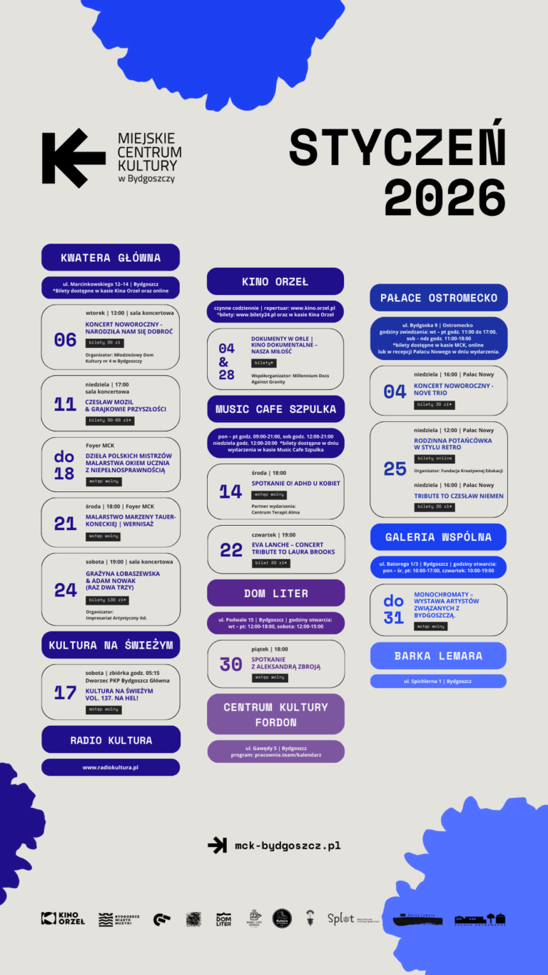 Program wydarzeń MCK na styczeń 2026 - Miejskie Centrum Kultury w ...